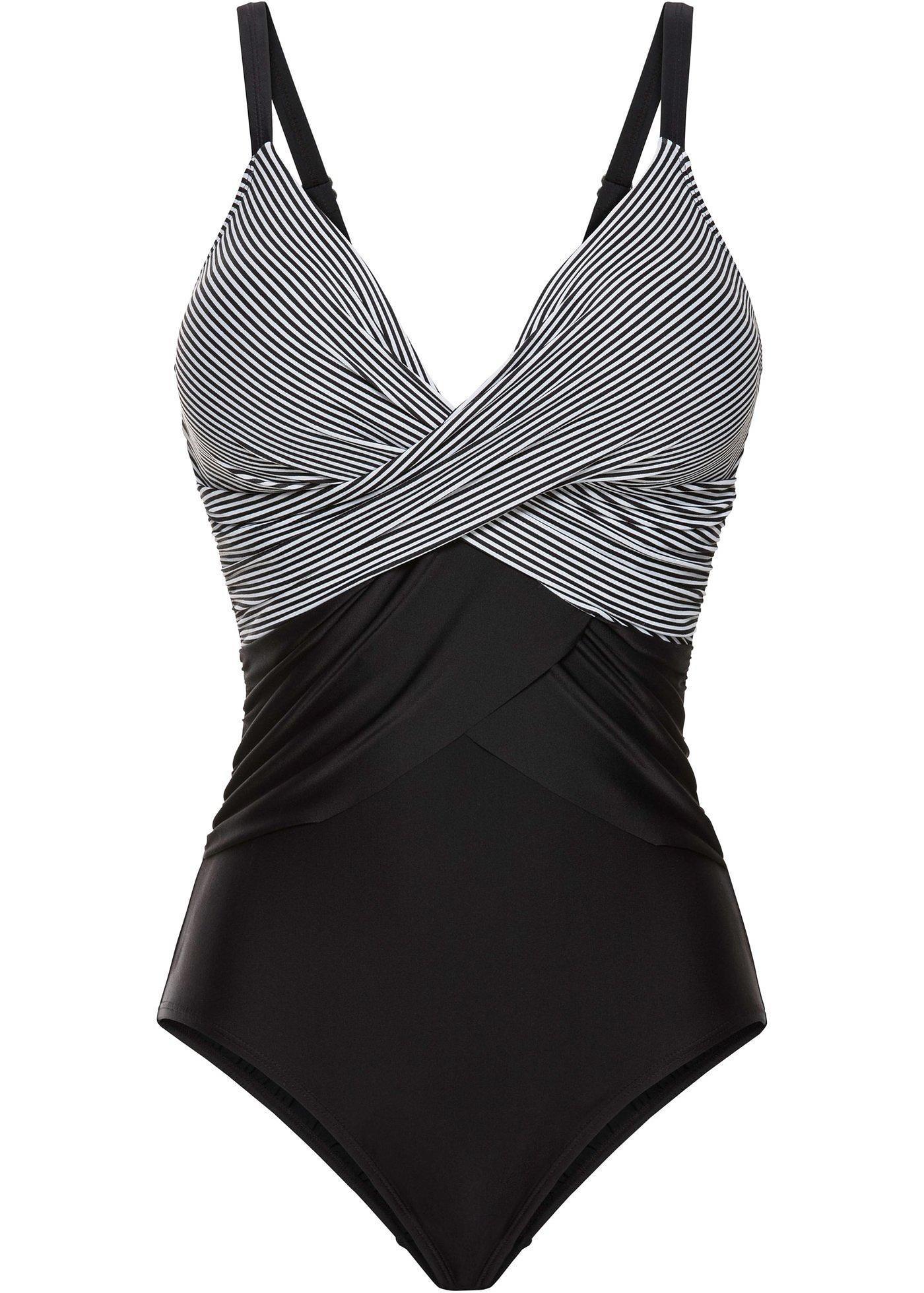 Stijlvol badpak met verfijnde wikkellook - zwart