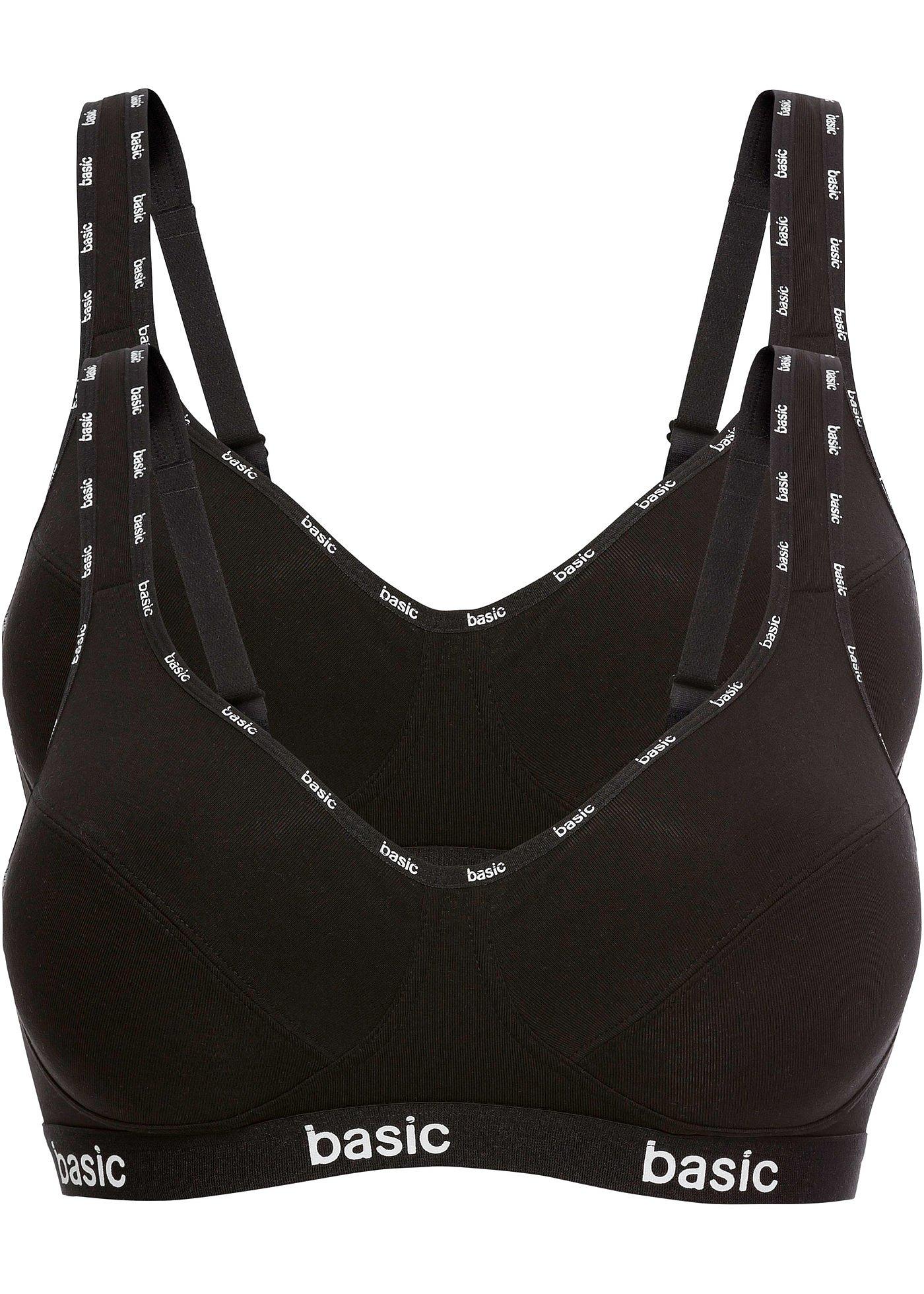 Veelzijdige bh zonder beugels met biologisch katoen in trendy two-tone ...