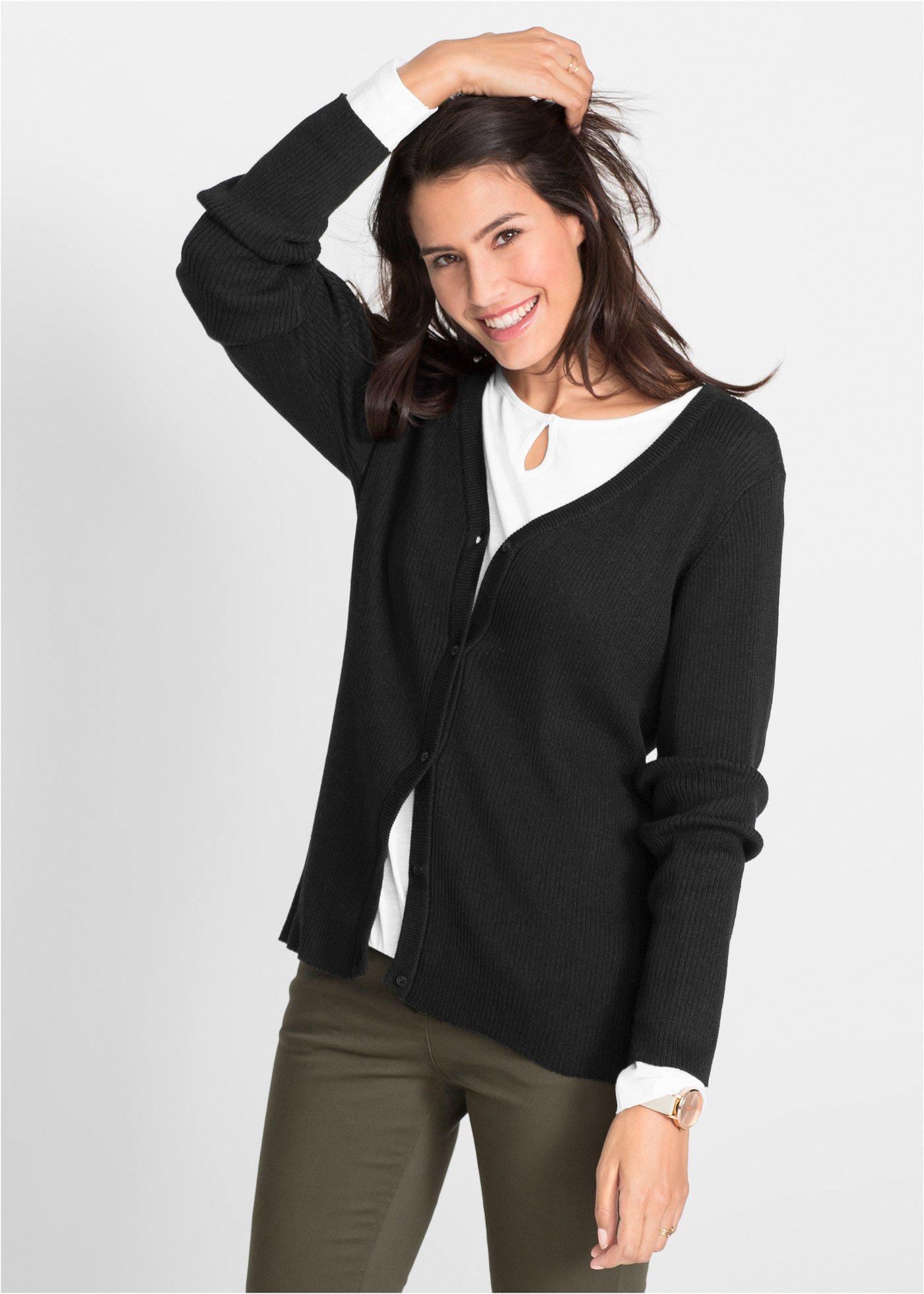 Gebreid vest zwart - Dames - bpc bonprix collection - bonprix.nl