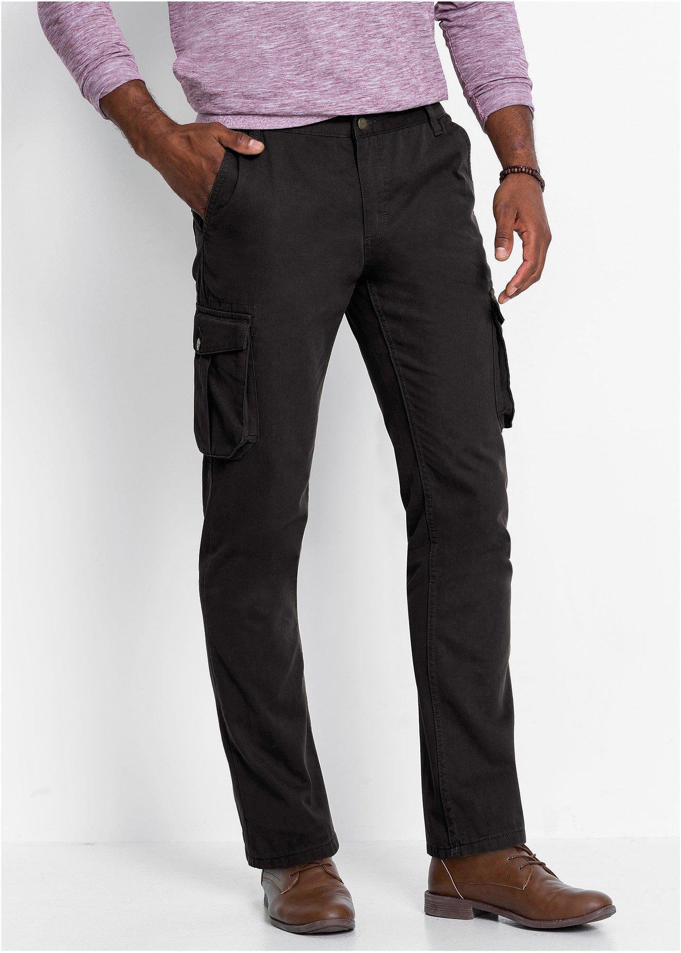 Comfortabele heren cargo broek met comfort fit - zwart