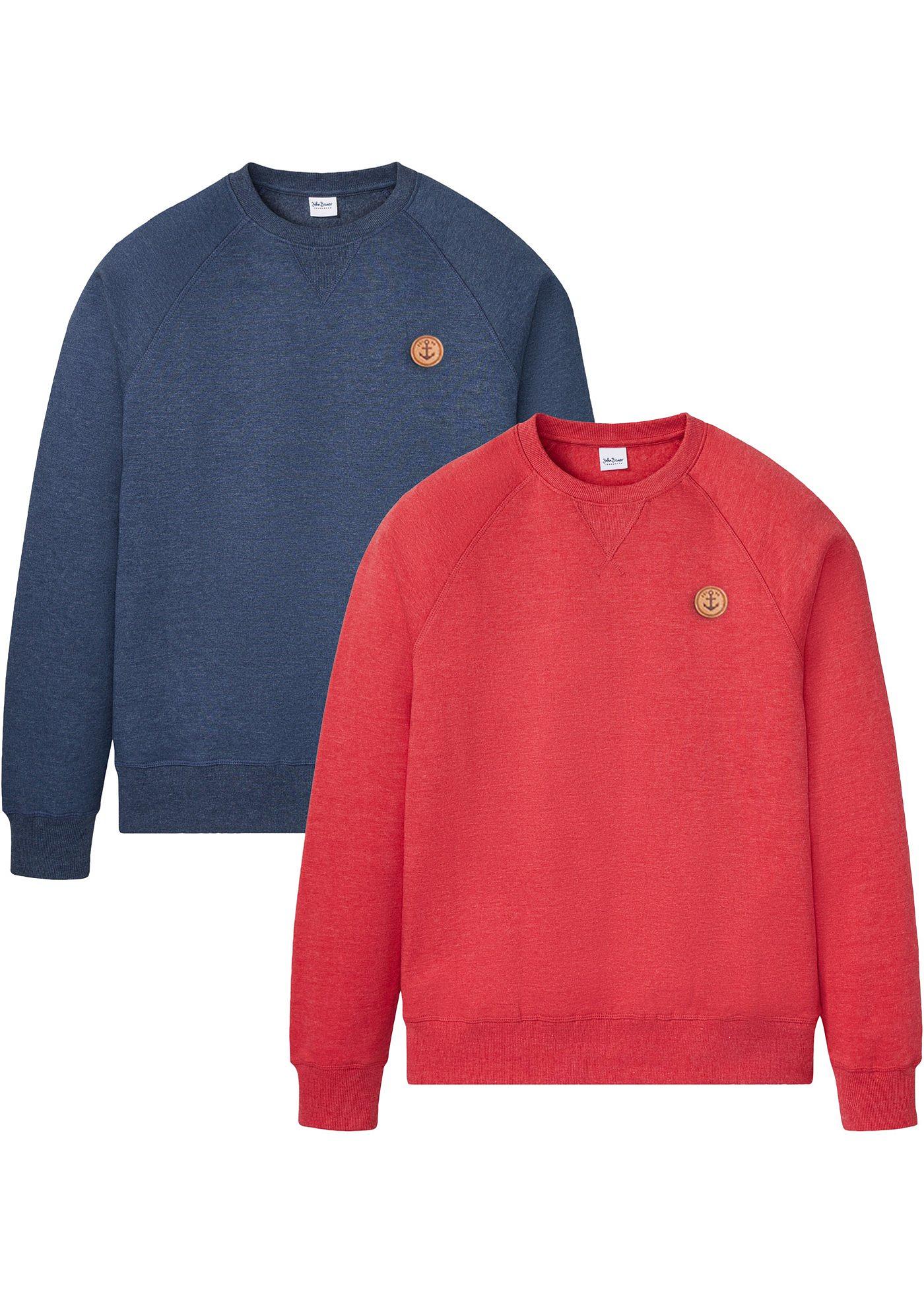 Trendy sweaters met een ronde hals in een set van 2 - donkerblauw+rood