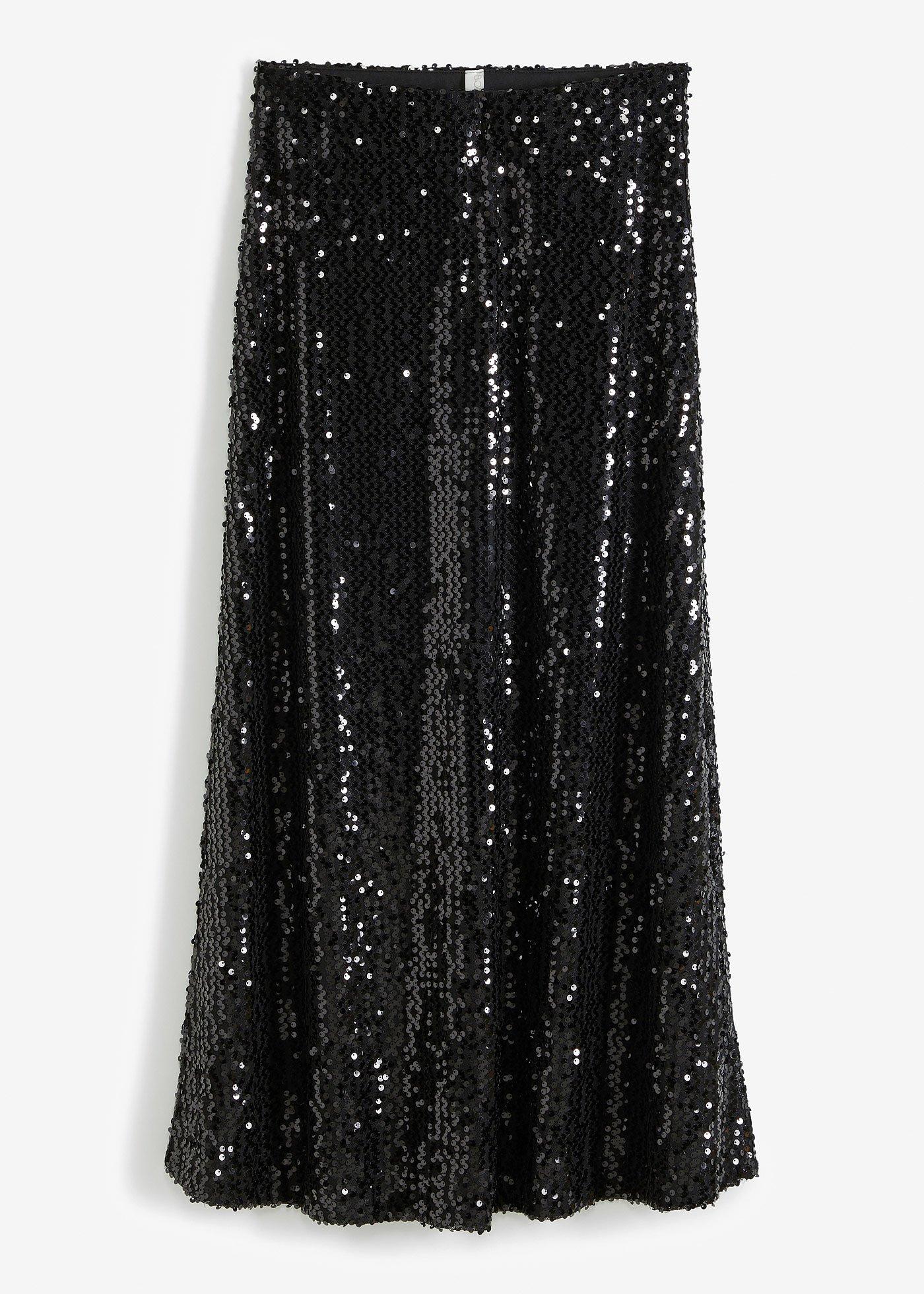 Elegante en trendy rok van pailletten - zwart
