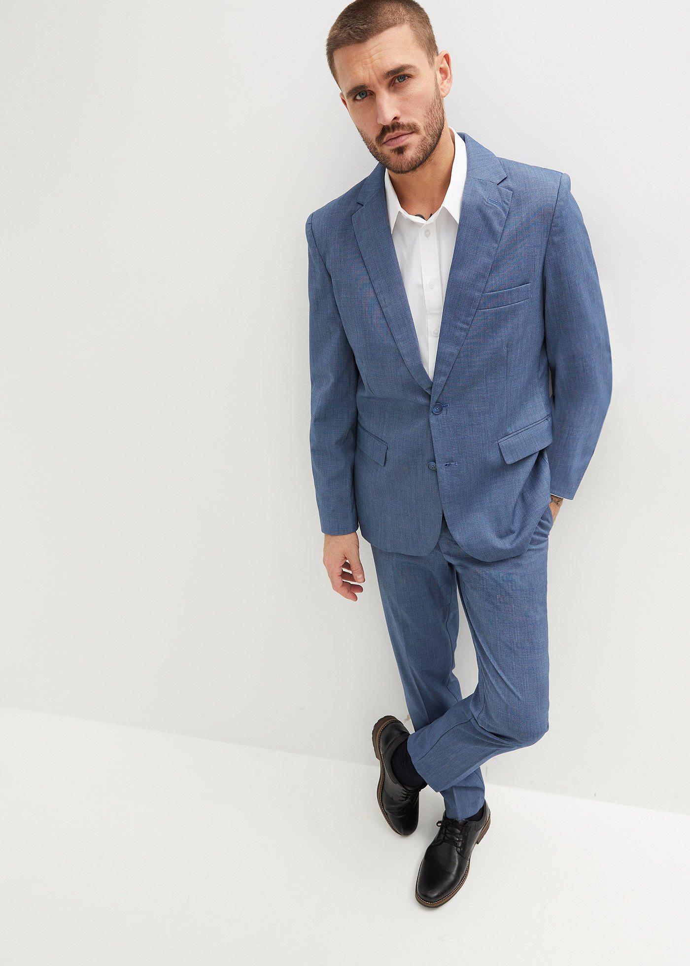 Trendy 2 Delig Pak Met Een Colbert En Een Broek Donkerblauw Gemêleerd
