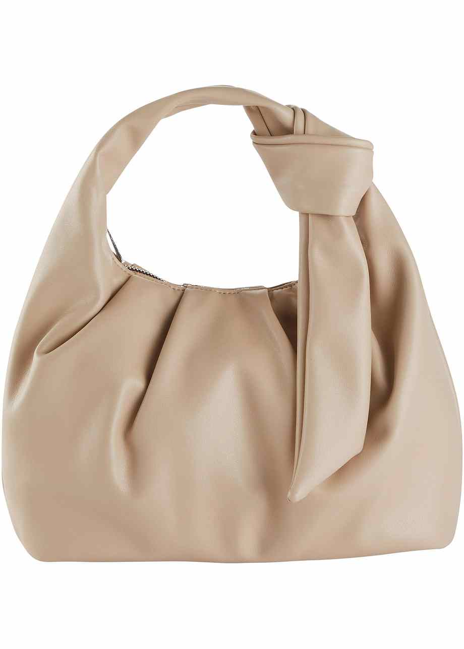 Trendy handtas van imitatieleer - lichtsand
